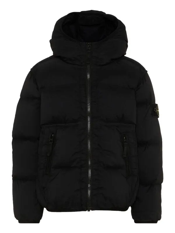 Stone Island Padded Hooded Jacket - Black
