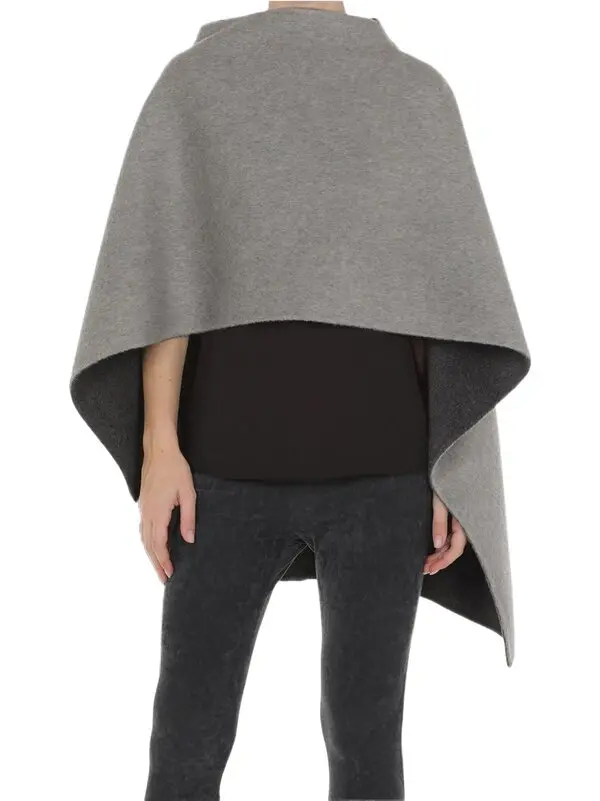 Alberta Ferretti Asymmetrical High Neck Cape - Grey Pattern