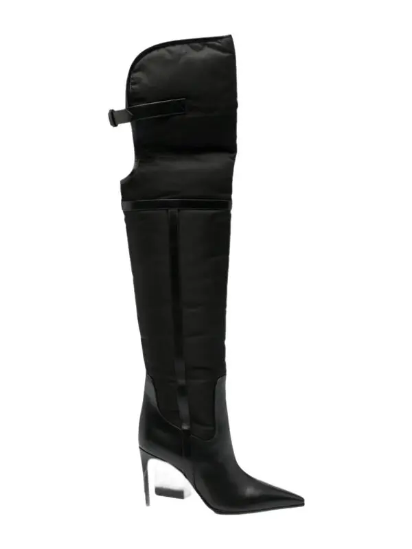 Dsquared2 Buckle-detail Pointed-toe Thigh High Boots - Black