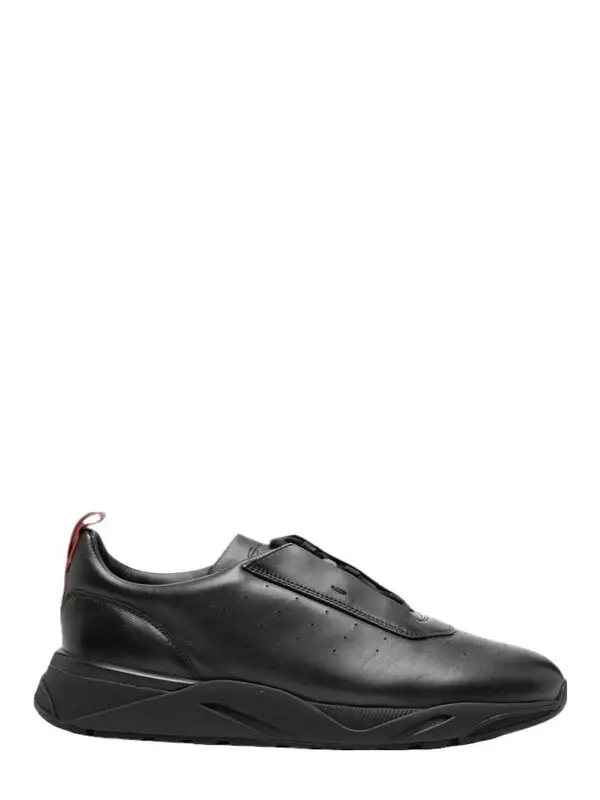 Santoni Perforated Detail Lace-up Sneakers - Black