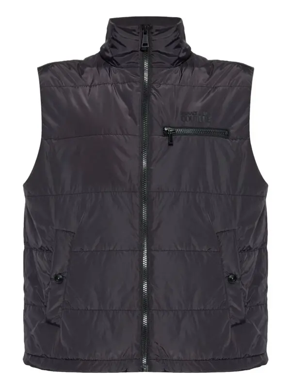 Versace Stand Collar Down Vest - Black