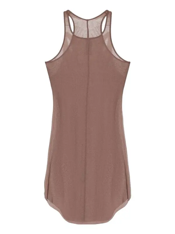 Rick Owens Ribbed Longline Tank Top - Brown