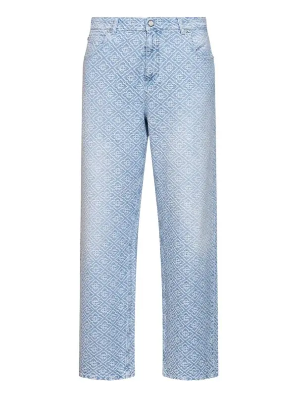 Casablanca Monogram Straight-leg Jeans - Lightblue