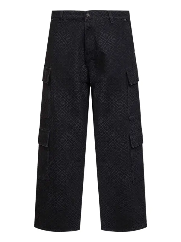 Casablanca Monogram Cargo Jeans - Black
