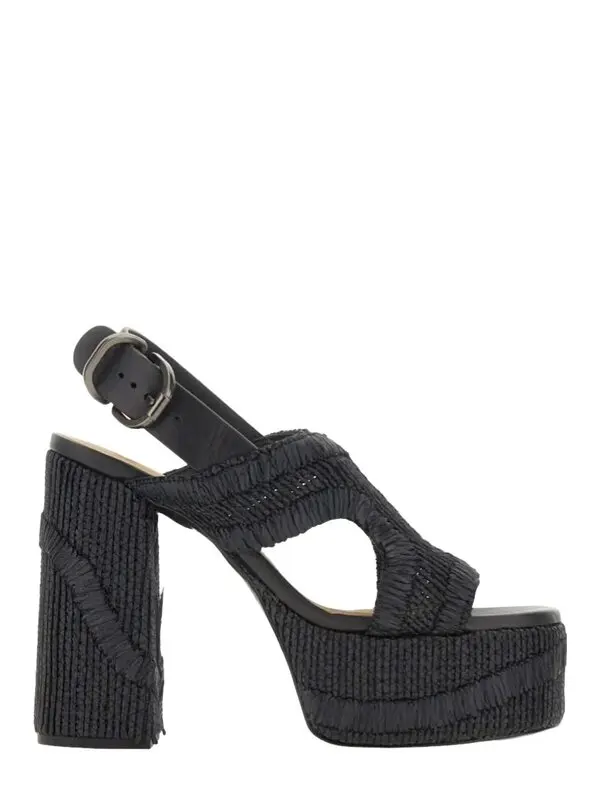 CastaÑer Francina Platform Heeled Sandals - Black