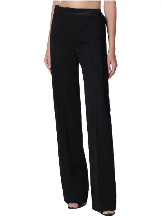 Attico Tuxedo Trousers With Sash Detail - Black
