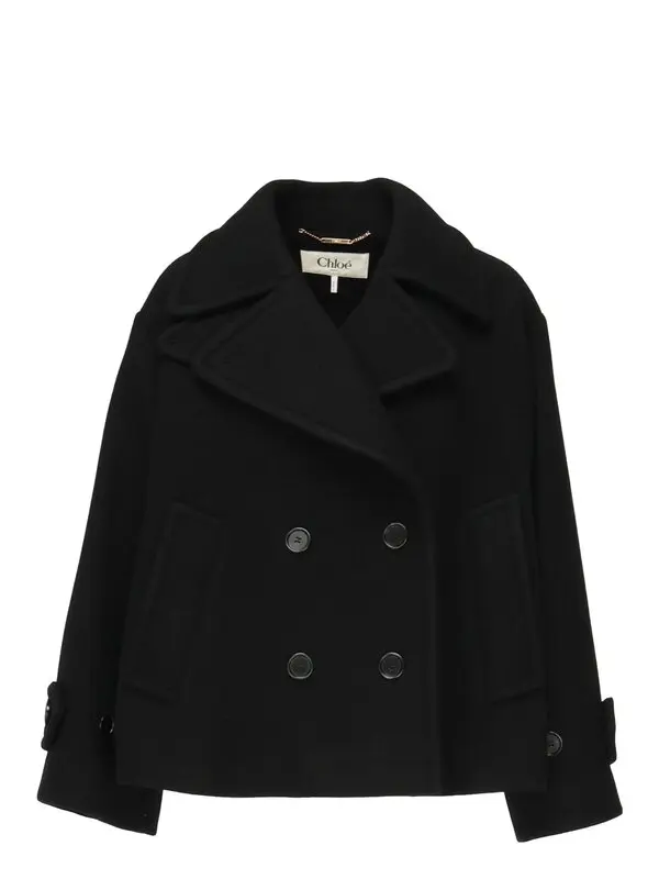 Chloé Long Sleeve Short Coat - Black
