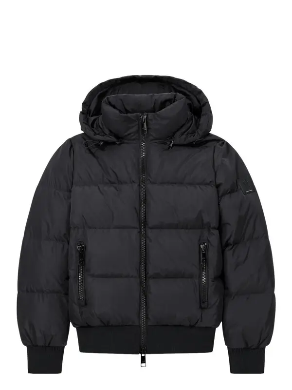 Armani Exchange Zip-up Bomber Jacket With Hood - Black