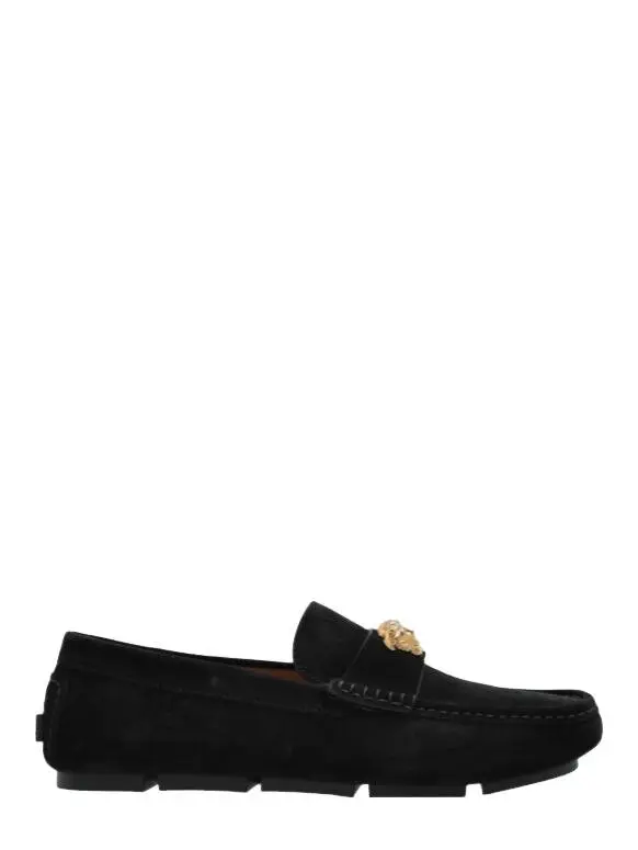 Versace Medusa Plaque Slip-on Loafers - Black