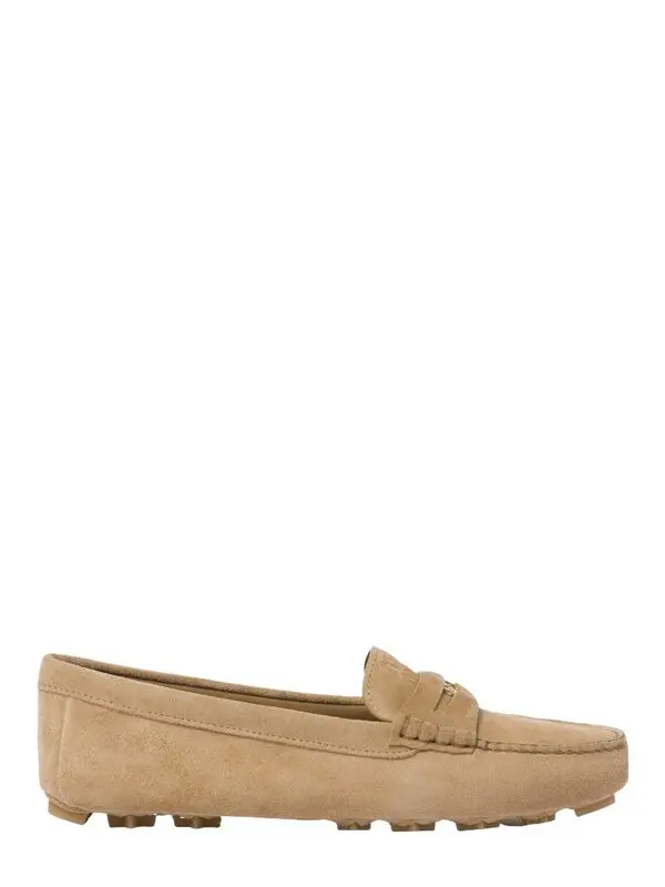 Miu Miu Logo-plaque Slip-on Loafers - Nude
