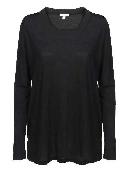 JAMES PERSE Long-sleeved Cotton Jersey T-shirt - Black