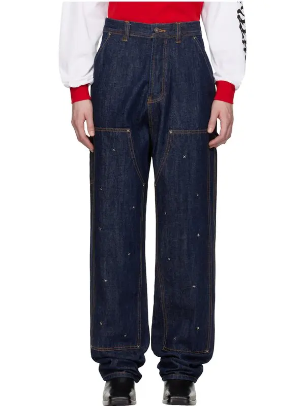 KUSIKOHC High-waisted Straight-leg Jeans - Blue