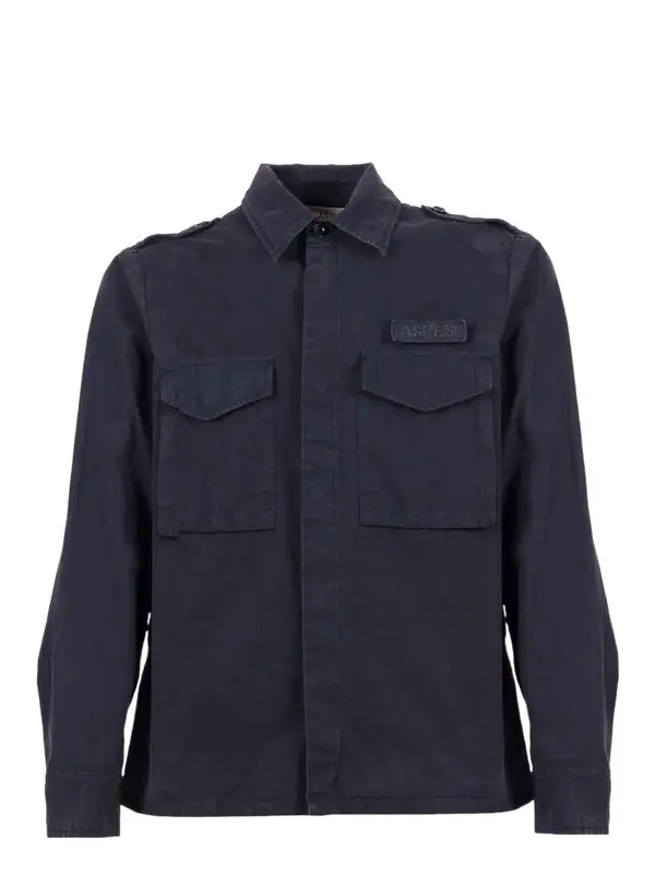Aspesi Patchwork Long-sleeved Shirt - Black