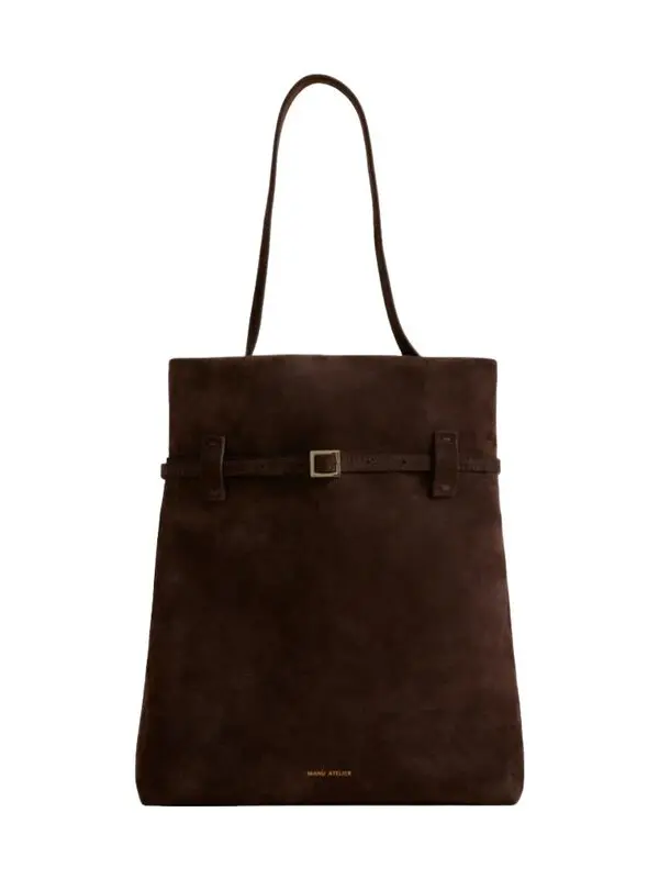 Manu Atelier Tote Du Jour Belt-detailed Tote Bag - Deep Brown