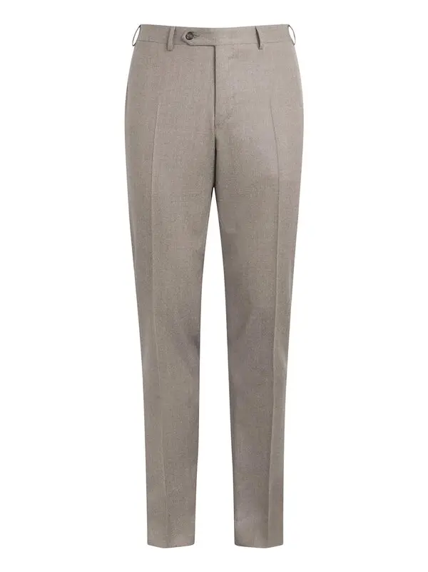 Canali Wool Straight Trousers - Grey