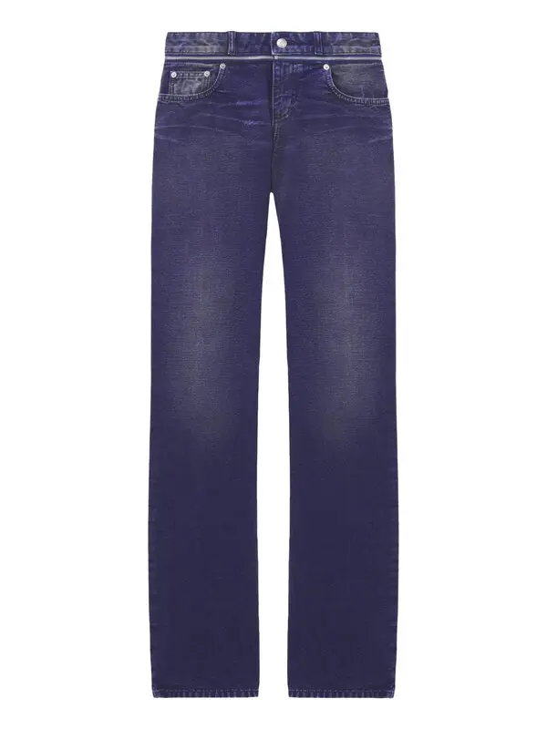 Alexander McQueen Slashed Zip Low-rise Bootcut Jeans - Blue