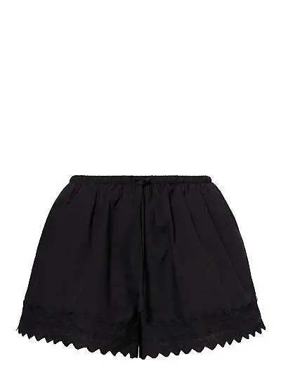Dissh Annabel Cotton-blend Lace-hem Shorts - Black