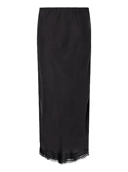 Dissh Lace-trim Midi Skirt - Black