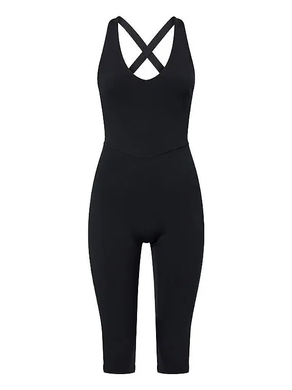 Bo+tee Soft Active Capri Stretch-woven Jumpsuit - Black
