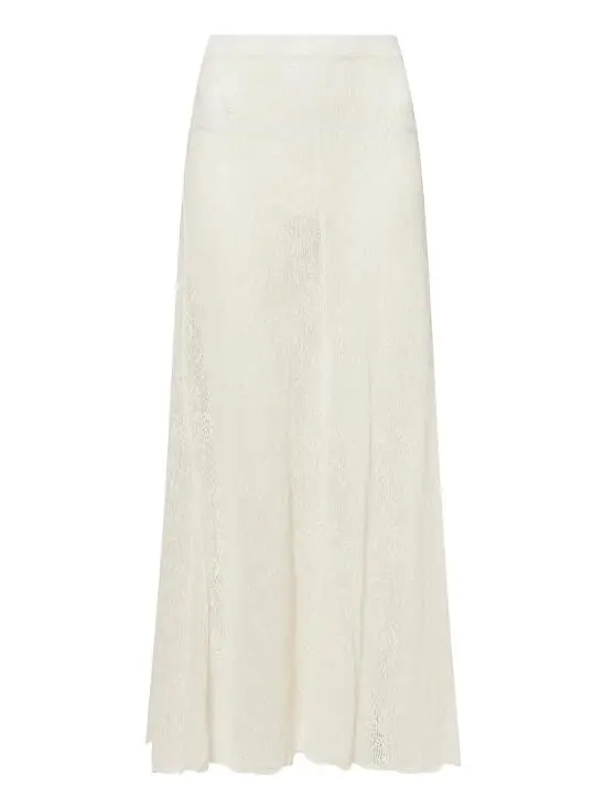 Dissh Lace Cotton-blend Maxi Skirt - White