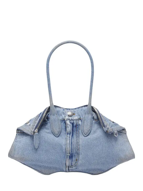 Alexander McQueen Denim Manta Top Handle Bag - Blue