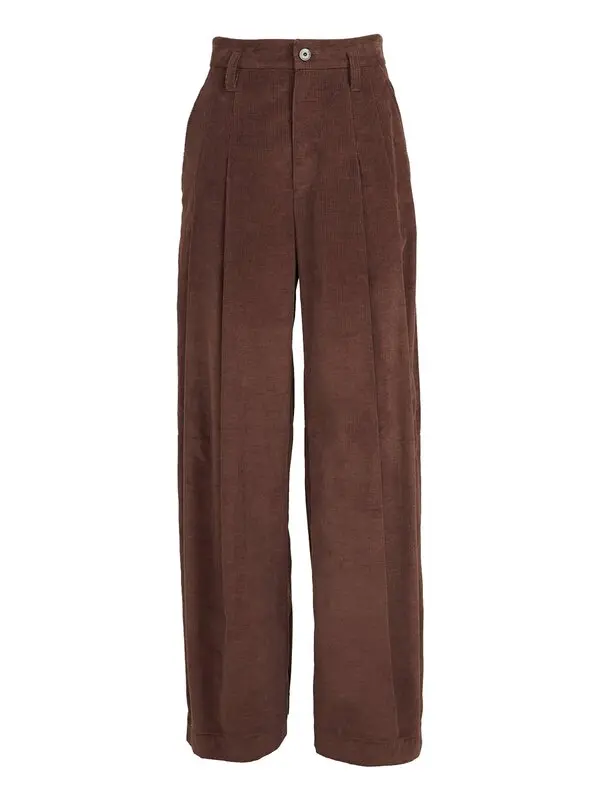 Brunello Cucinelli Wide Leg Corduroy Trousers - Brown