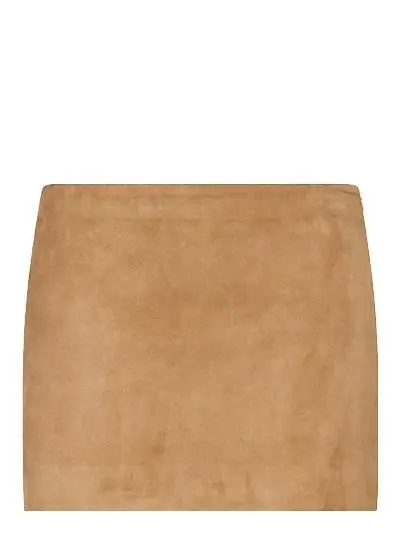 Khaite Suede Mini Skirt - Khaki
