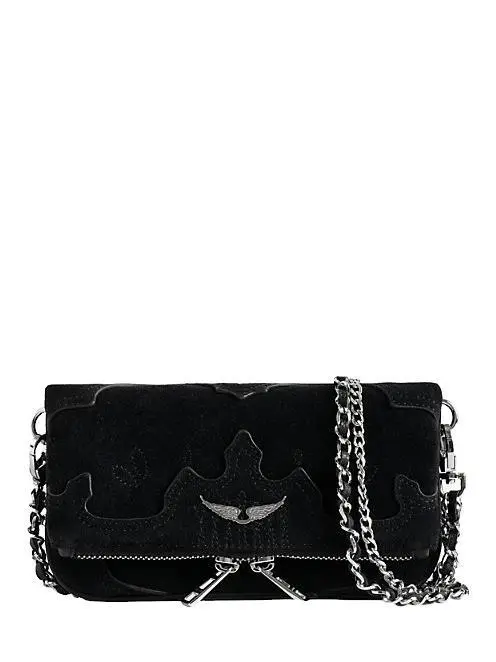 Zadig&Voltaire Rock Nano Mini Suede Western Clutch Bag - Black