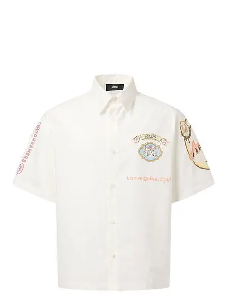 Amiri Vista Poplin Short-sleeve Cotton Shirt - Ivory