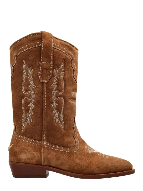 Zadig&Voltaire Tex Western Ankle Boots - Brown