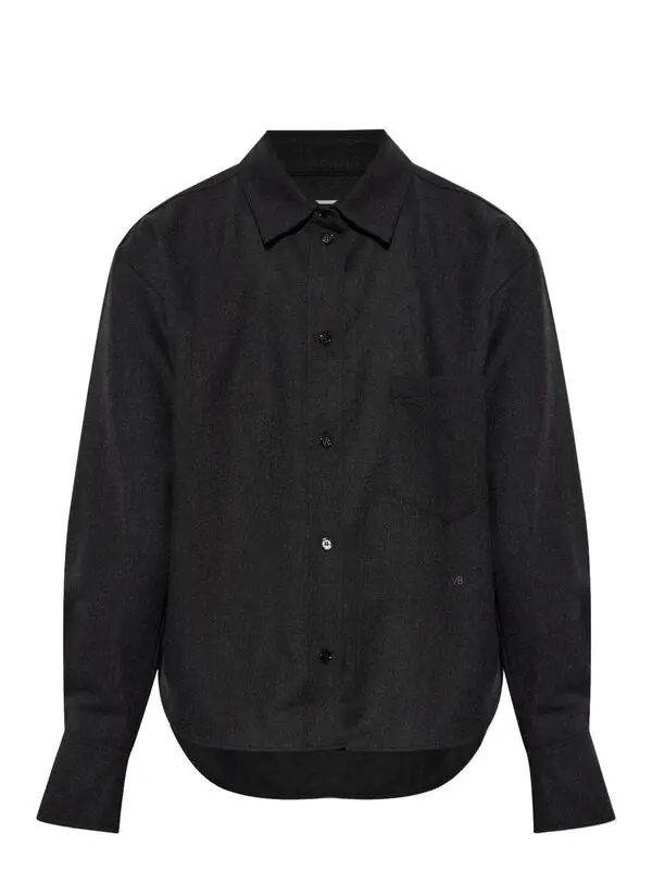 Victoria Beckham Wool Shirt With Pocket - Grey