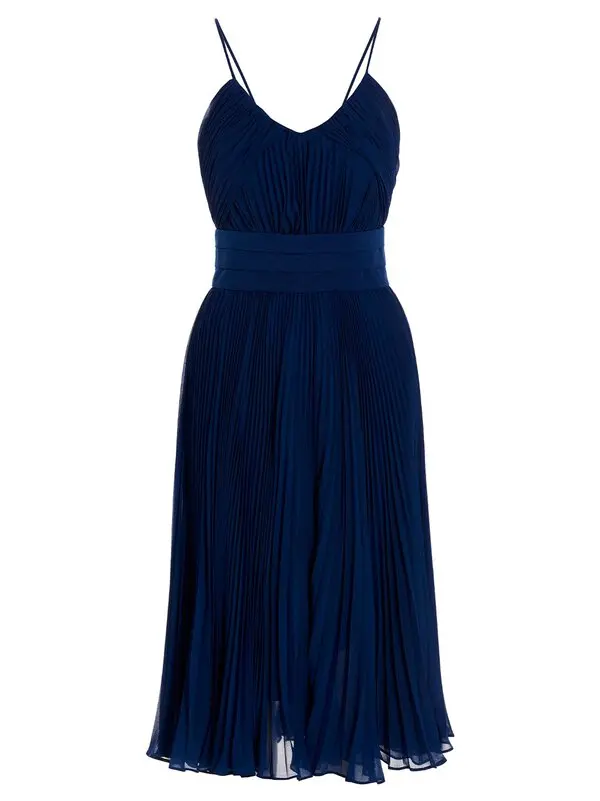 Max Mara Pleated Midi Dress - Blue