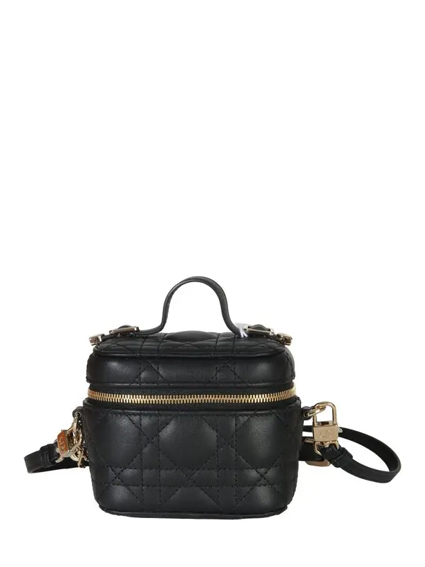 Dior Micro Lady Vanity Case In Lambskin - Black