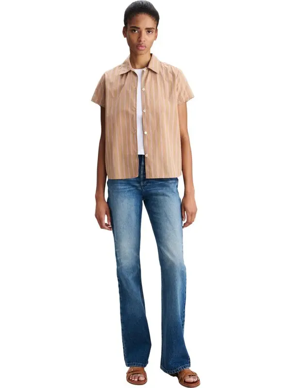 A.p.c. Striped Organic Cotton Shirt - Beige