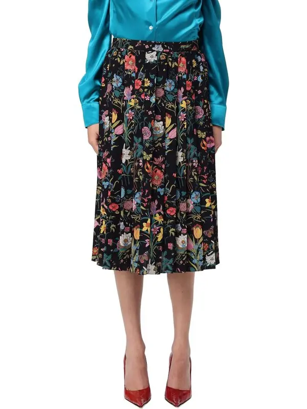 Gucci Floral Pleated Skirt - Black