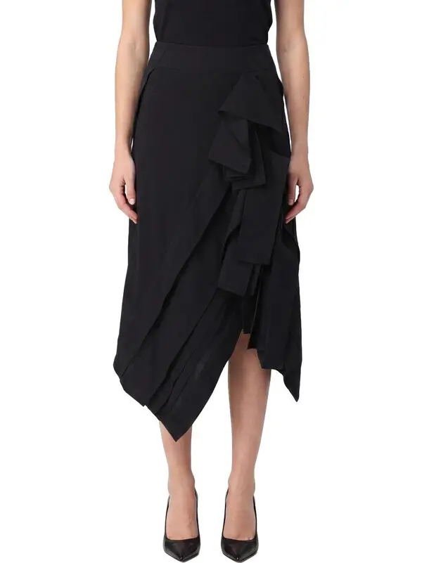 Bottega Veneta Asymmetrical Ruffle Skirt - Black