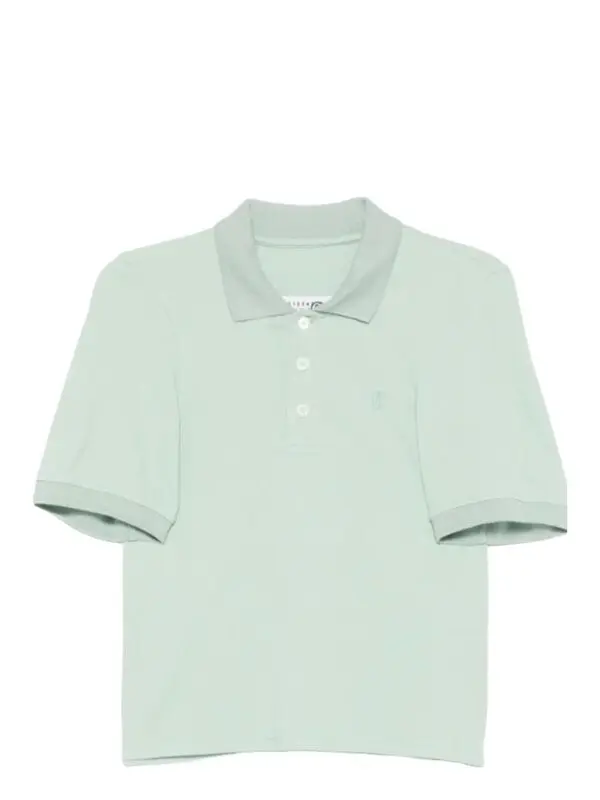 MAISON MARGIELA Embroidered Logo Polo Shirt - White