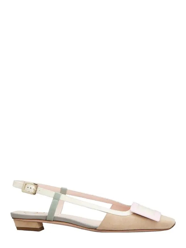 ROGER VIVIER Belle Vivier Slingback Ballet Flats In Suede - Multicolor