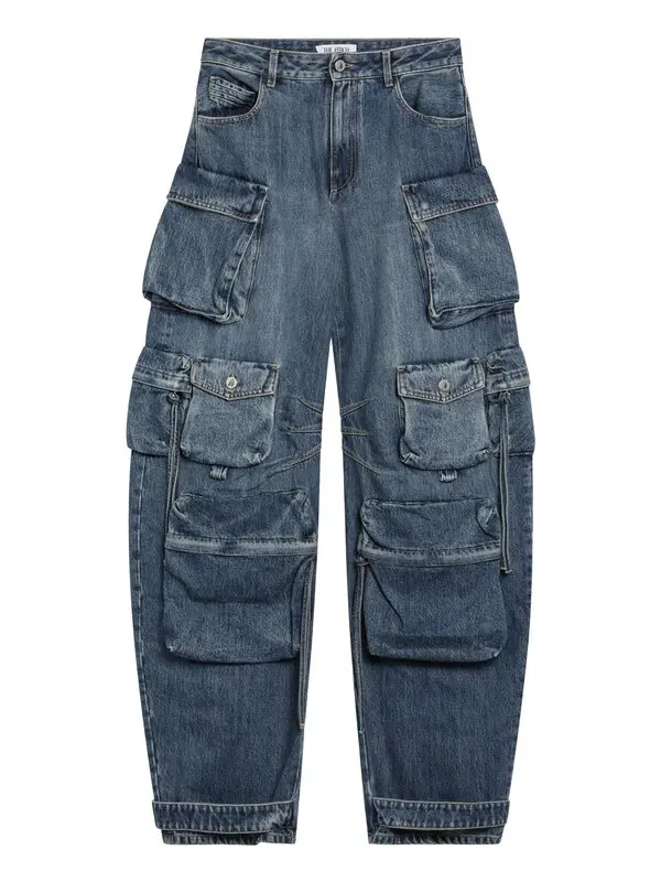 Attico Fern Washed Cargo Trousers - Blue