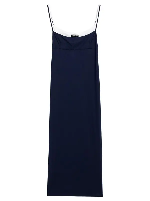 Miu Miu Midi Dress In Stretch Jersey - Blue