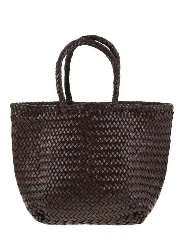 Dragon Diffusion Grace Basket Small Woven Leather Bag - Brown