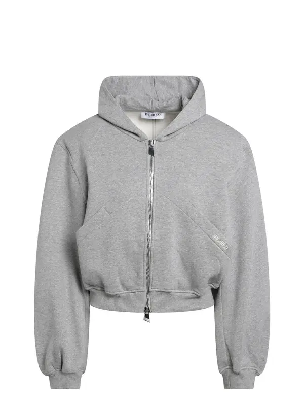 Attico Boxy Zip-up Hoodie - Gray