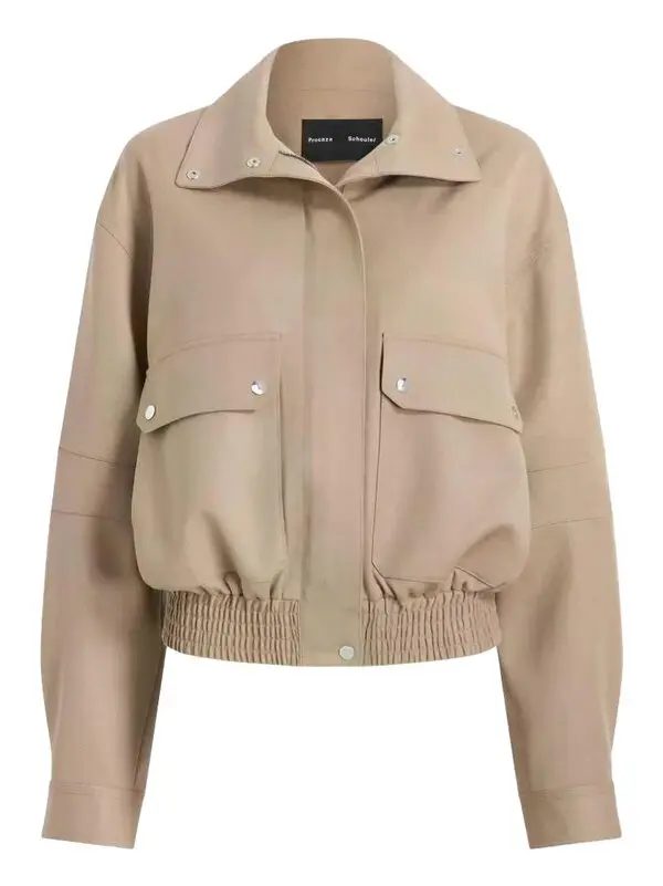Proenza Schouler Aviva Wool Gabardine Jacket - Neutrals