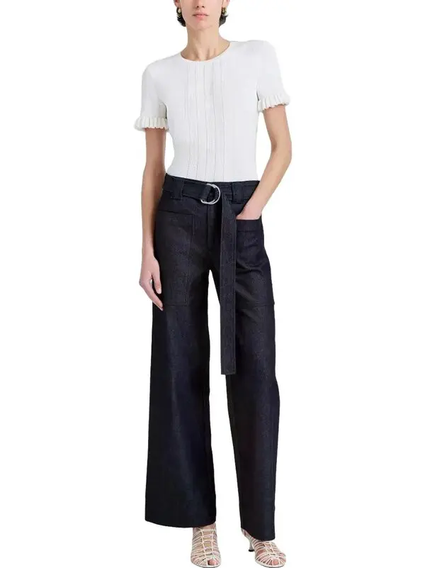 Proenza Schouler White Label Lina Pants In Stretch Twill - Blue
