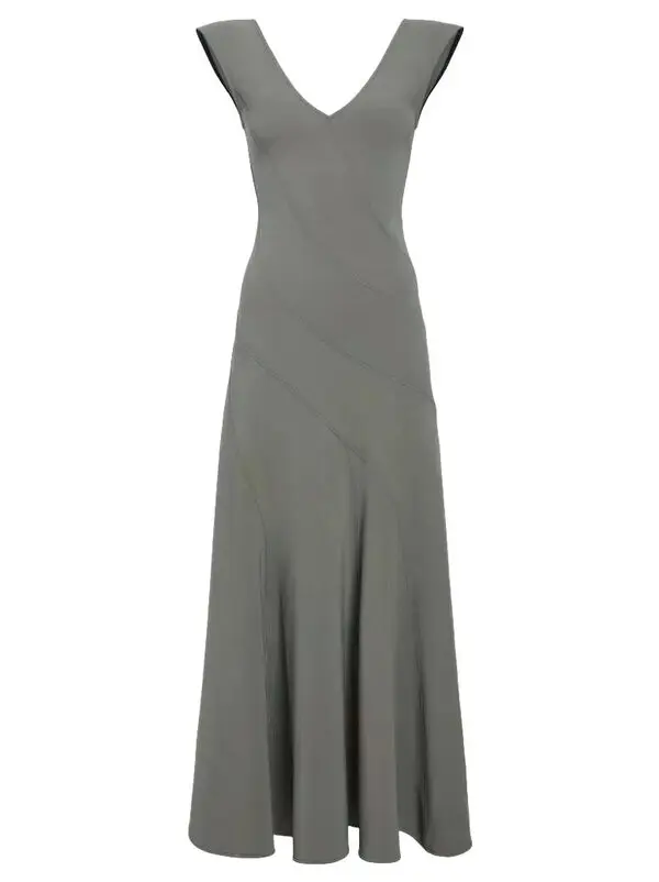 Proenza Schouler Romana Midi Dress In Matte Double Crepe - Grey