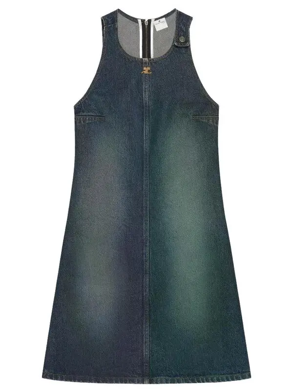 COURREGES A-line Denim Mini Dress - Blue