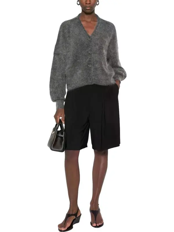 GESTUZ V-neck Button-front Cardigan - Grey
