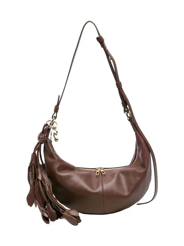 Sportmax Leather Shoulder Bag With Tassel Detail - Brown