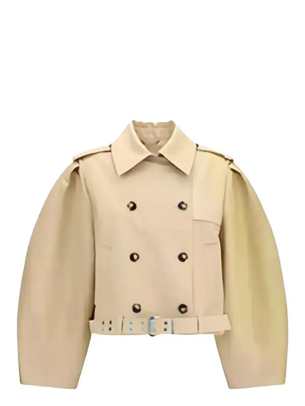 GANNI Double-breasted Balloon Sleeve Jacket - Neutrals