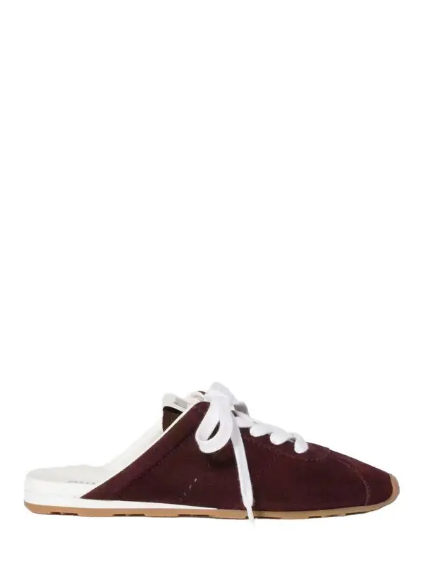 Miu Miu Plume Suede Mules - Red